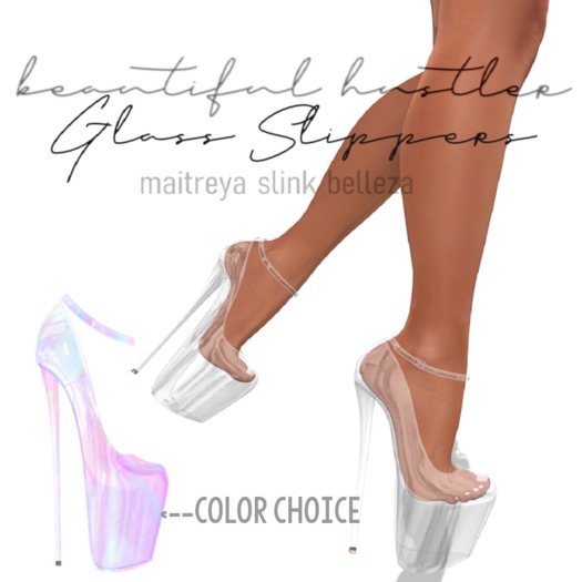 Second Life Marketplace Bh Glass Slippers Unicorn 100 Mesh