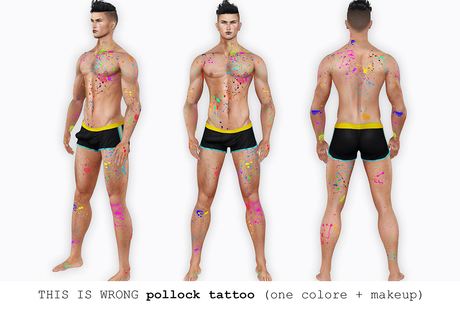 Second Life Marketplace - THIS IS WRONG Pollock tattoo - male pack