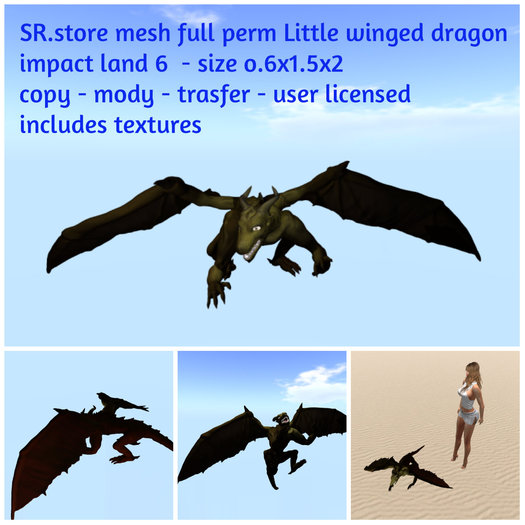 Second Life Marketplace - SR.store mesh full perm Little winged dragon