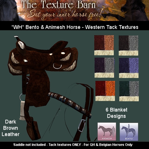 Second Life Marketplace - Texture Barn - Dk Brown Western Tack ...