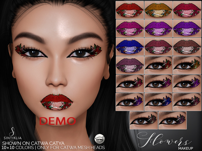 Second Life Marketplace - Sintiklia - Makeup Flowers(CATWA) - DEMO