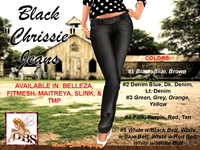 Second Life Marketplace - *DBS* Ladies Jeans - #1 TMP CHRISSIE 3 Pr.