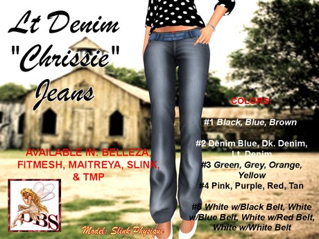 Second Life Marketplace - *DBS* Ladies Jeans - #2 BELLEZA CHRISSIE 3 Pr.