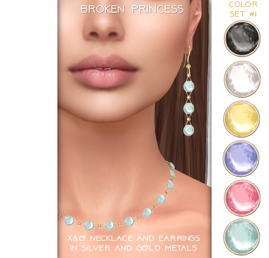 Second Life Marketplace - Broken Princess X&O Jewelry -color set #1