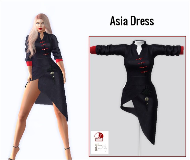 Second Life Marketplace - Mocha's Designs Asia Dress Black