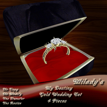 Second Life Marketplace - *Milady's* -My Destiny- Gold Wedding Rings Set