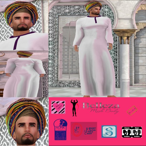 Second Life Marketplace - {SS}Purple & white silk Thobe & African ...