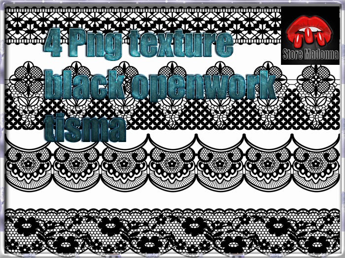 Second Life Marketplace - store Madonna 4 Png texture black openwork tisma