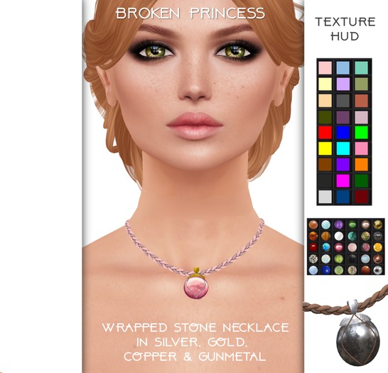 Second Life Marketplace - Broken Princess- Wrapped Stone Necklace