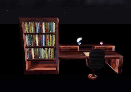 Second Life Marketplace - MW Office desk Cherry wood with mlp menu boxed