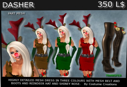 Second Life Marketplace - DASHER SEXY REINDEER COSTUME BY COSTUME CREATIONS