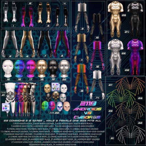 Second Life Marketplace - Baiastice_2119-Cyborg Body Female - 21 RARE