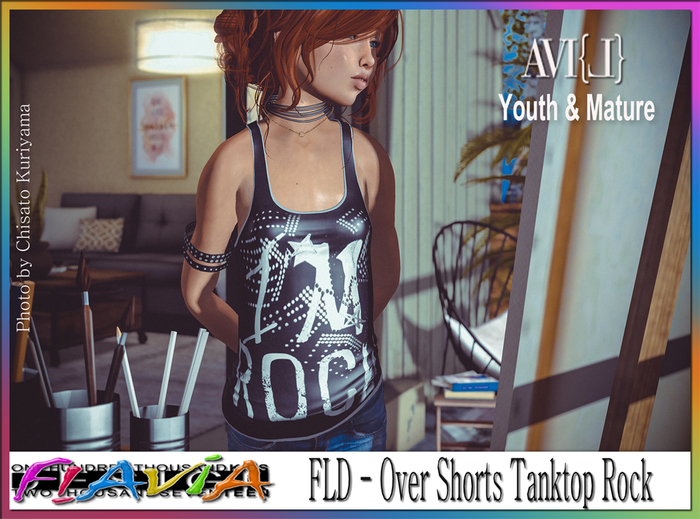 Second Life Marketplace - FLD AVI(L) Over Shorts Tanktop Rock