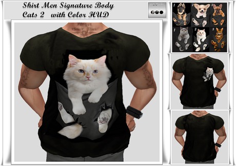 Second Life Marketplace - Shirt black - for Signature Body Cat 2 Color HUD