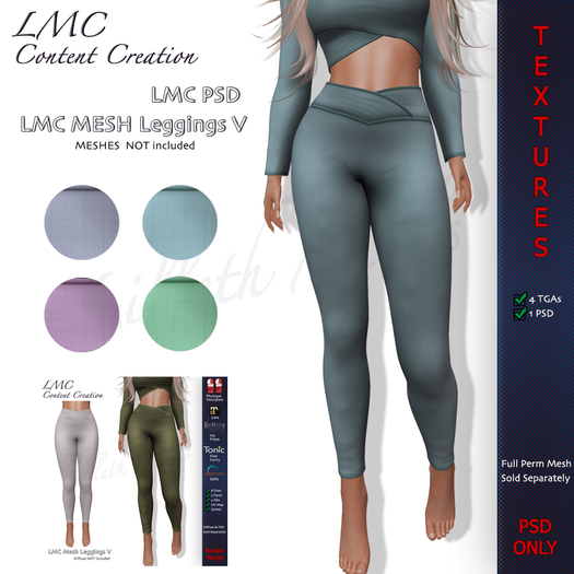Second Life Marketplace - LMC PSD - Leggings V - PSD & Textures ONLY