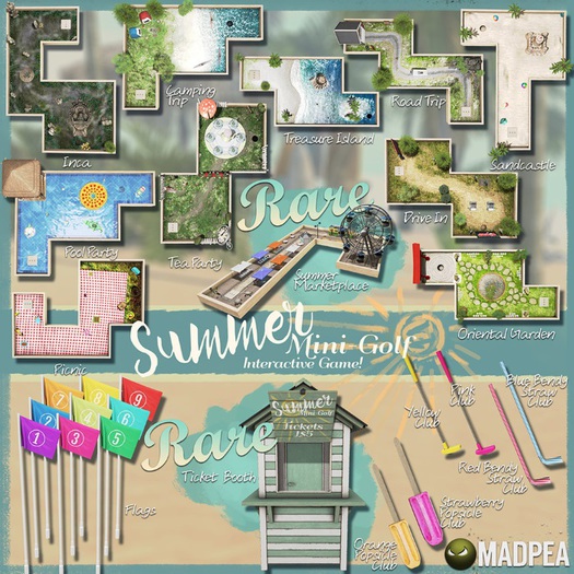 Second Life Marketplace - MadPea Summer Mini Golf - Hole - Treasure Island