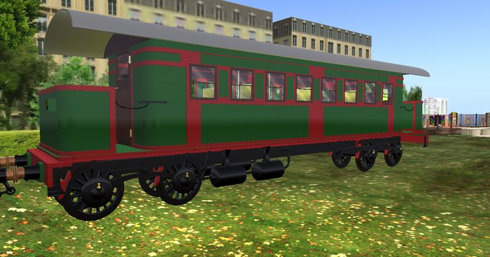 Second Life Marketplace - Train/Locomotive a vapeur/Wagon Passager V0 ...