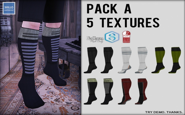 Second Life Marketplace - Millo Copperfield - Tip-toe Socks + HUD Style ...