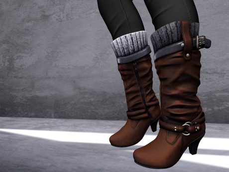 Second Life Marketplace - trinixxx Biker Boots Cognac