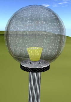 Second Life Marketplace - Black Pole Street Lamp w/Silver Globe