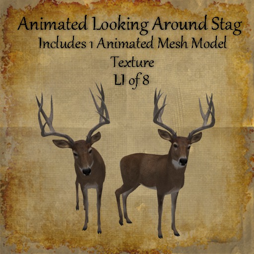 Second Life Marketplace - Bad Katz Animated Stag Looking Around