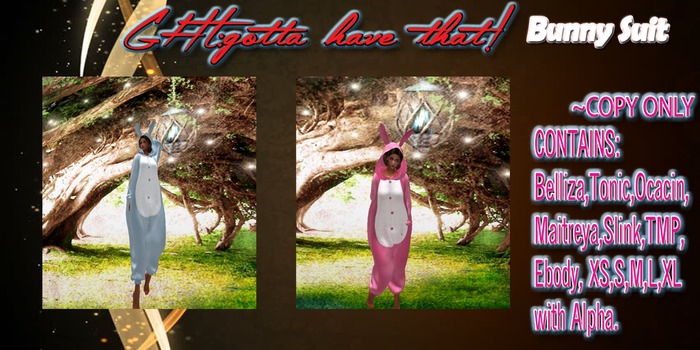 Second Life Marketplace - !GHT:AnAP! MESH BUNNY TIME SUIT 419 reg sizes ...