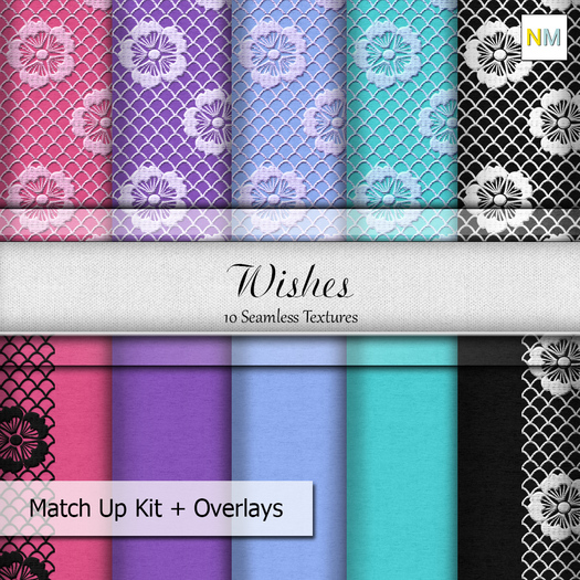 Second Life Marketplace - Wishes Matchup Kit + Overlays 12 Seamless ...