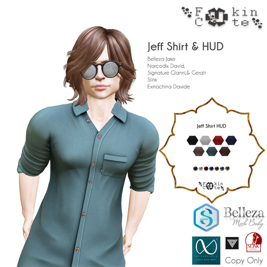 Second Life Marketplace - FC Jeff Shirt DEMO *ADD ME DO NOT REZ*