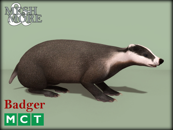 Second Life Marketplace - M&M FULL PERM MESH BADGER [BOXED]