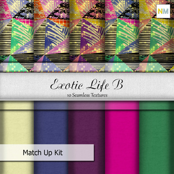 Second Life Marketplace - Exotic Life B Matchup Kit 10 Seamless Textures NM
