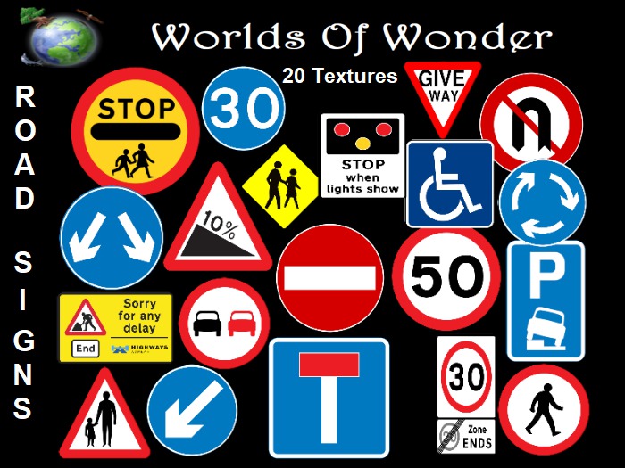 Second Life Marketplace - WoW 20 UK Road Sign Textures