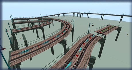 Second Life Marketplace - Elevated Railway / Subway Tracks SLRR