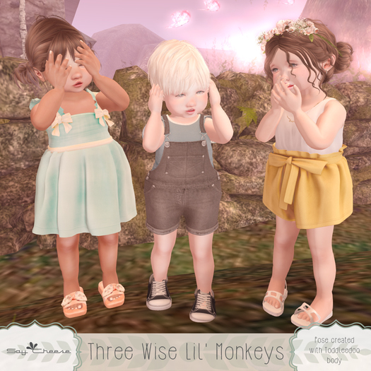 Second Life Marketplace - [SC] Say Cheese - Three Wise Lil' Monkeys