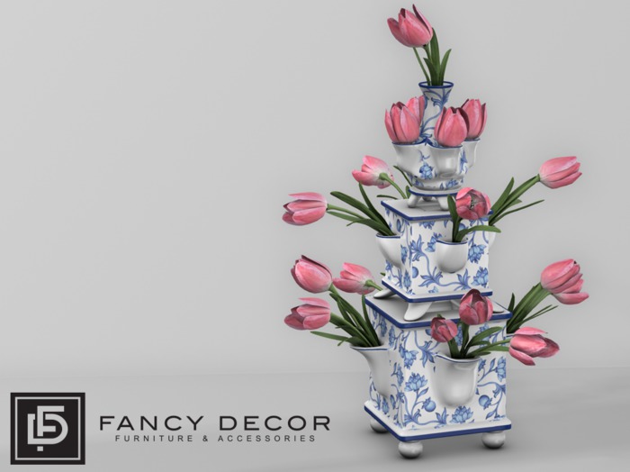 Second Life Marketplace - Fancy Decor: Dutch Tulipiere (pink)