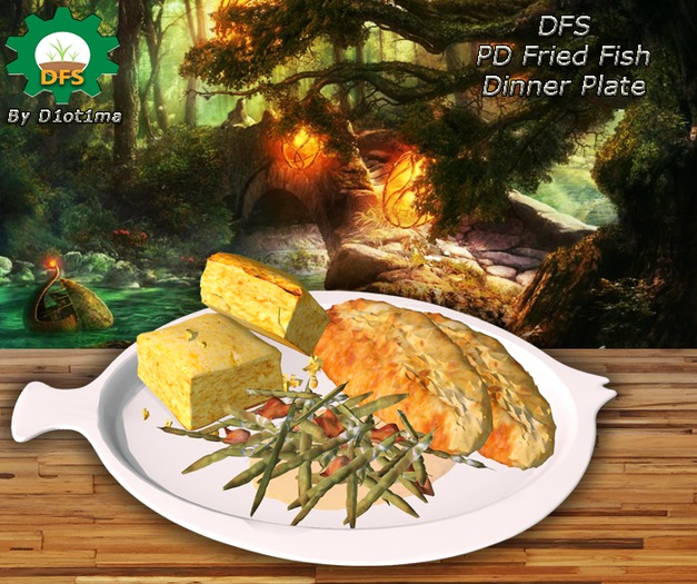Second Life Marketplace - DFS PD Fried Fish Dinner Plate