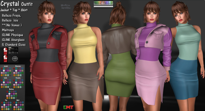 Second Life Marketplace - R.F. *CRYSTAL OUTFIT (JACKET - TOP - SKIRT ...