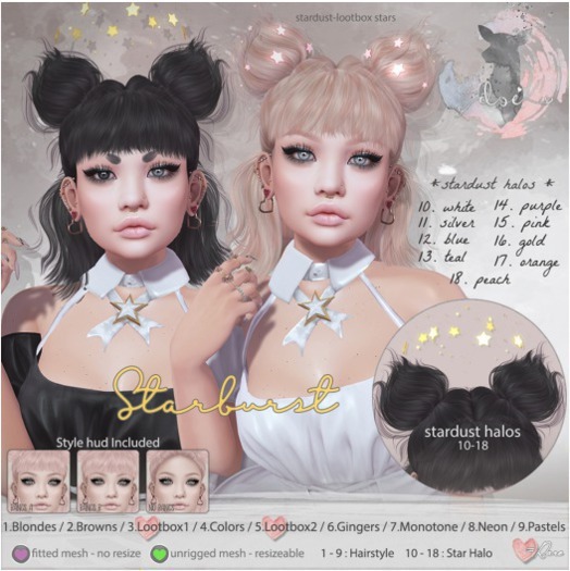 Second Life Marketplace - 13.Doe: Starburst - Star Halo - Teal