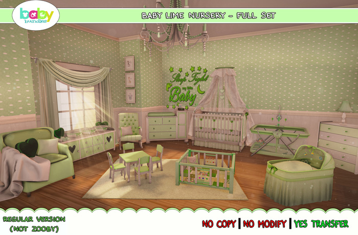Second Life Marketplace - BabyBundles Nursery - Lime - Full Set (Regular)