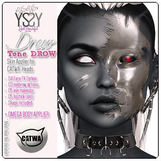 Second Life Marketplace - *YS&YS* Drew Tone DROW Skin Applier for Catwa ...