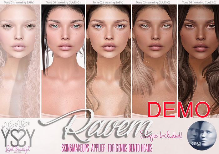 Second Life Marketplace - DEMO *YS&YS* Raven Skin Applier for Genus ...