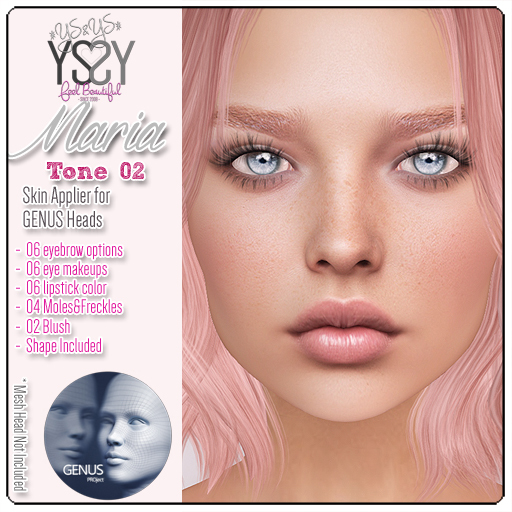 Second Life Marketplace - *YS&YS* Maria Tone 02 Skin Applier for GENUS ...