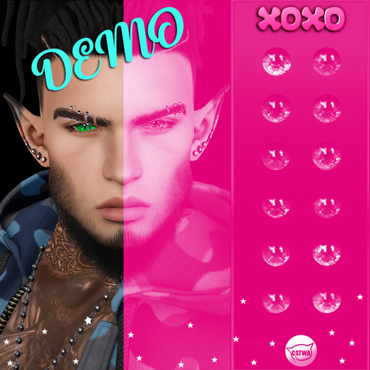 Second Life Marketplace - XOXO / DEMO Black Marble Eyes (Unisex) / Catwa