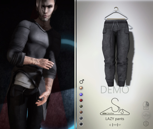 Second Life Marketplace - [sYs] LAZY pants (Male body mesh) - DEMO