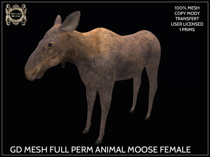 Second Life Marketplace - GD MESH FULL PERM ANIMAL MOOSE FEMALE