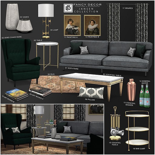 Second Life Marketplace - 01 Fancy Decor: Jansen Sofa RARE