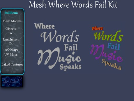 Second Life Marketplace - ~tc~ Mesh Where Words Fail FullPerm Kit