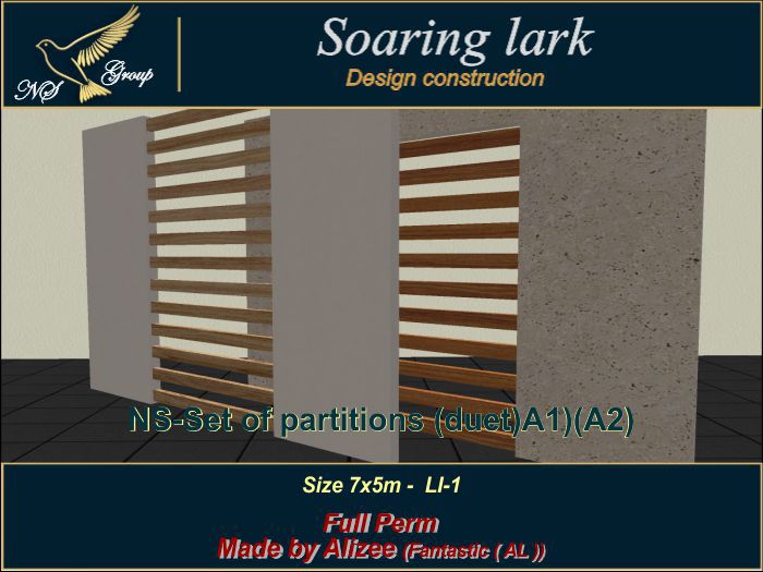 Second Life Marketplace - NS Set of partitions (duet)(A1)(A2)Full Perm