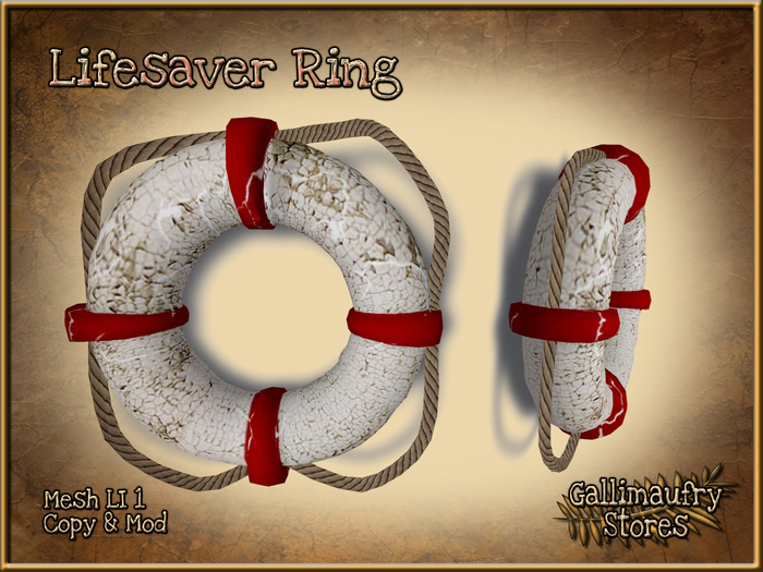 Second Life Marketplace - *GALLI* - MESH - Lifesaver Ring - Low LI 1 ...