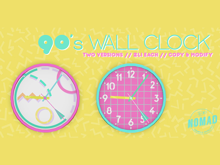 Second Life Marketplace - NOMAD // 90's WALL CLOCK