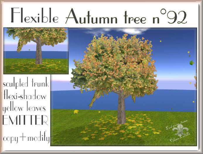 Second Life Marketplace - Flexible autumn tree w falling leaves